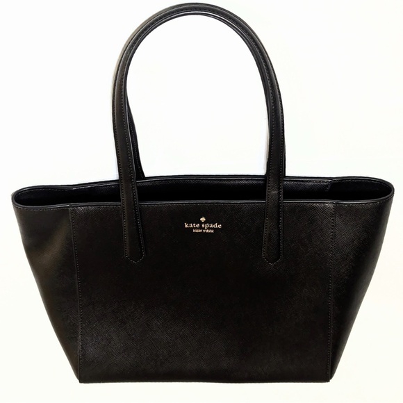 kate spade | Bags | Tote Kate Spade Black Leather Wzip Close Nwot ...